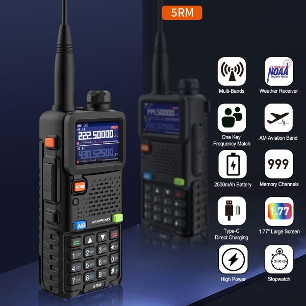 Long Range Two Way Radio BAOFENG 5RM Ham Radio 10W Handheld - With NOAA ...
