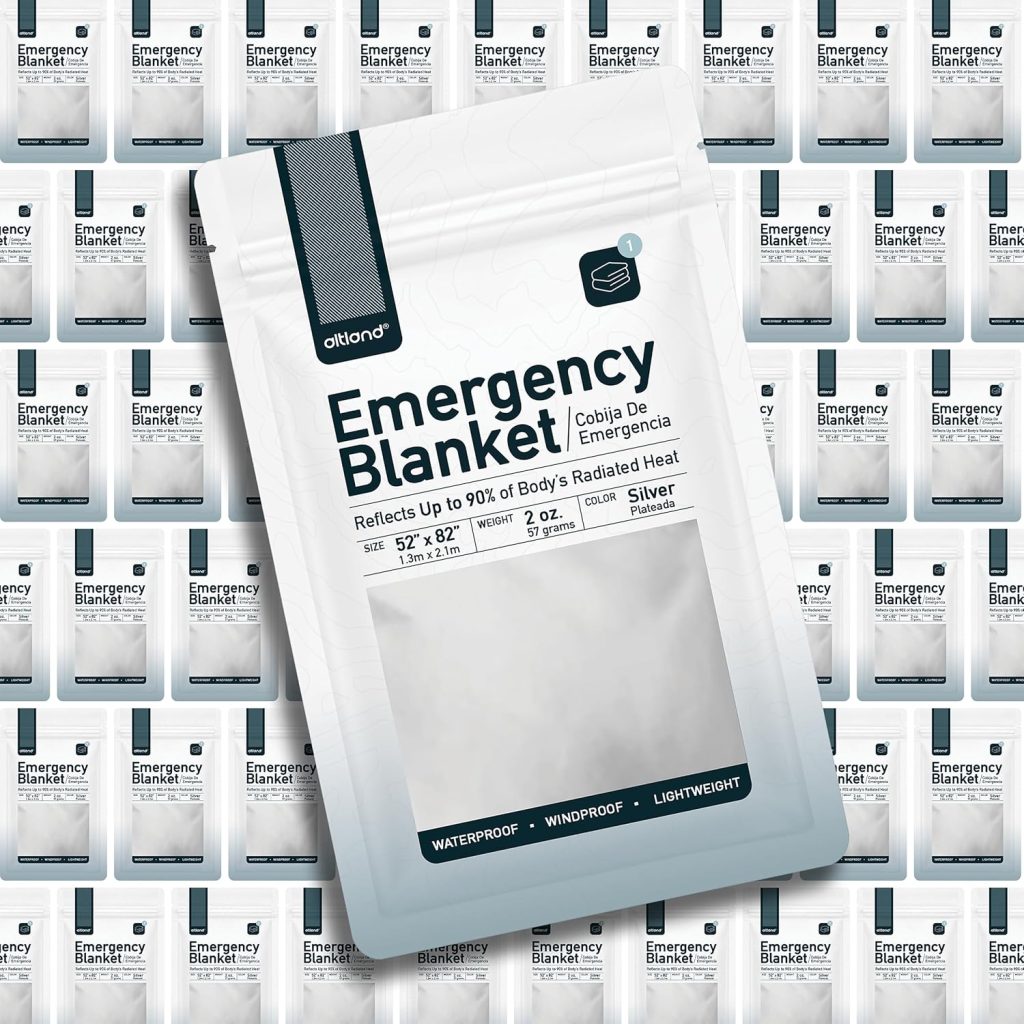 Altland 25 Pack of Emergency Blankets - Bulk Heat Reflective Blankets ...